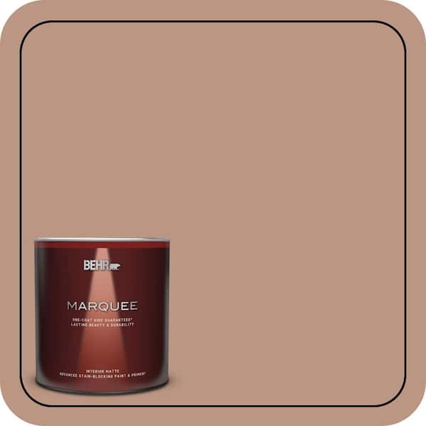 BEHR MARQUEE 1 qt. #S190-4 Spiced Brandy One-Coat Hide Matte Interior ...