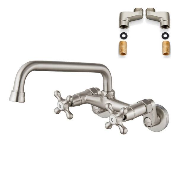 PICTURESQUE CENDU LLC Double Handle Wall Mount Standard Kitchen Faucet ...