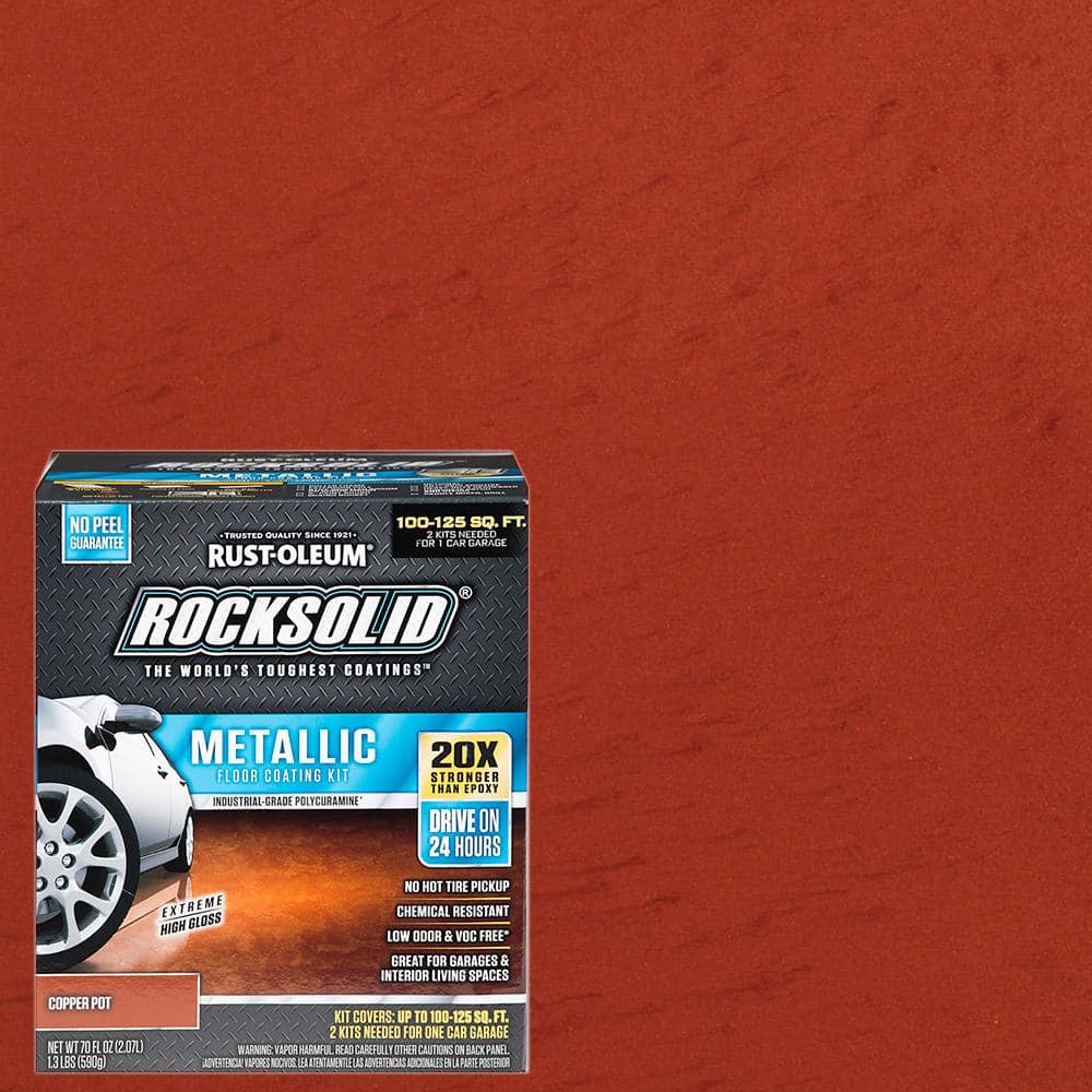 Rust-Oleum RockSolid 70 oz. Metallic Copper Pot Garage Floor Kit 286894 ...