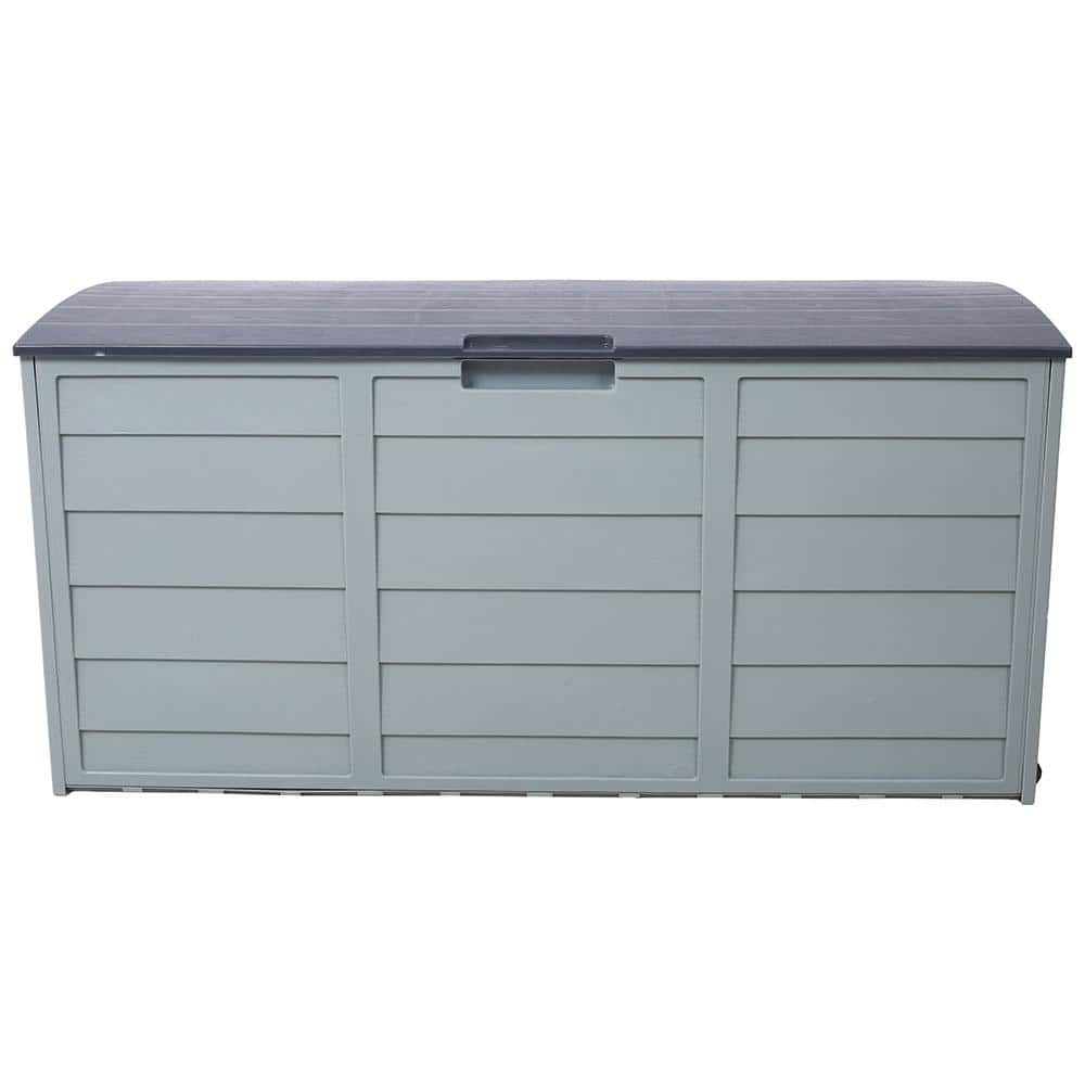 Misopily 70 Gal. All-Weather UV Pool Storage Deck Box in Gray with ...