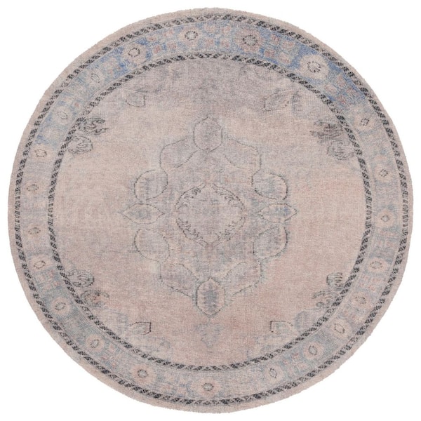 SAFAVIEH Classic Vintage 6 ft. x 6 ft. Gray/Beige Distressed ...