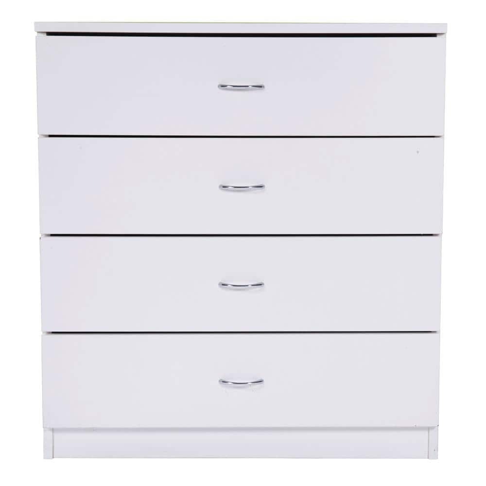 Karl home Modern Simple 4-Drawer Chest of Drawers White 13 in. W x 28. ...