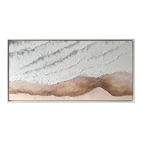 A&E "Drift" Framed Abstract Wall Art Print Hand Painted 30 in. x 36 in. Drift - The Home Depot