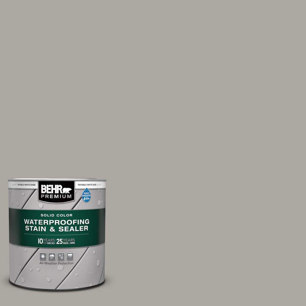 BEHR PREMIUM 1 qt. #N360-3 Still Gray Solid Color Waterproofing ...