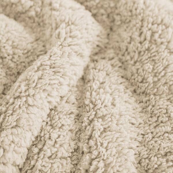 JML 3-Piece Cashmere Fluffy Sherpa Fleece Comforter Set Tufted Bedding ...