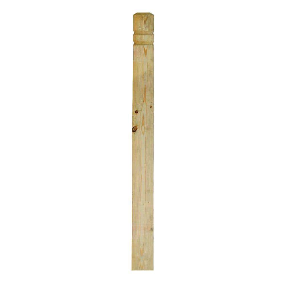 4 in. x 4 in. x 4.5 ft. No-Notch Double V-Groove Wood Deck Post 0841753 ...