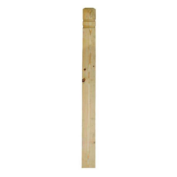 4 in. x 4 in. x 4.5 ft. No-Notch Double V-Groove Wood Deck Post 0841753 ...