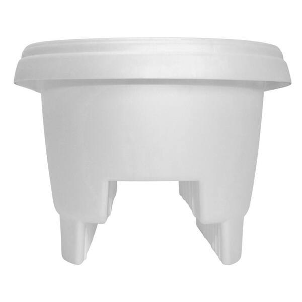 Bloem 12 in. x 9 in. Casper White Plastic Deck Rail Planter-DR1209 ...