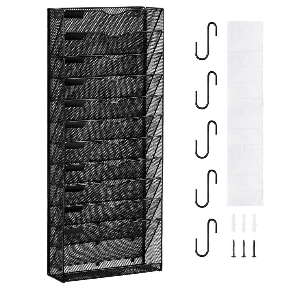 VEVOR File Wall Rack, 1-Piece 12 Pockets Mesh Wall File Holder, Wall ...