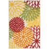 Nourison Aloha Red Multi Colored 3 ft. x 5 ft. Tropical Floral ...
