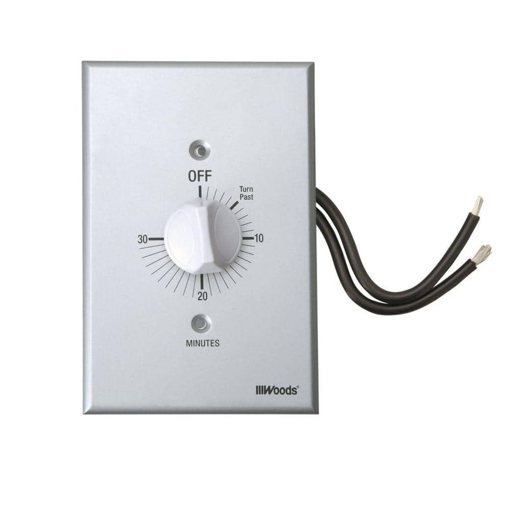 Woods 20-Amp 30-Minute In-Wall Spring Wound Countdown Timer Switch ...