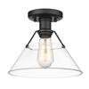 Golden Lighting Orwell 10 in. 1-Light Matte Black with Clear Glass ...