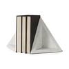 HomeRoots 7 in. White 3D Modern Triangle Marble Bookends 2000392143 ...