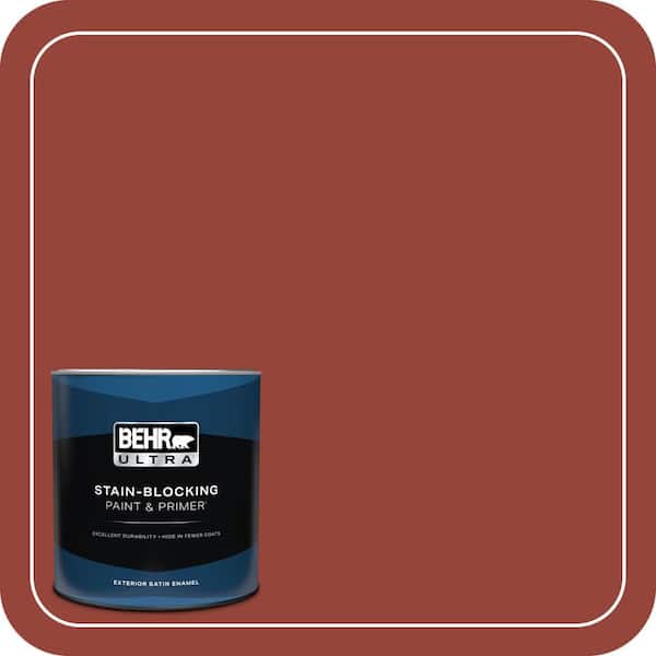 BEHR ULTRA 1 qt. #PPU2-17 Morocco Red Satin Enamel Exterior Paint ...