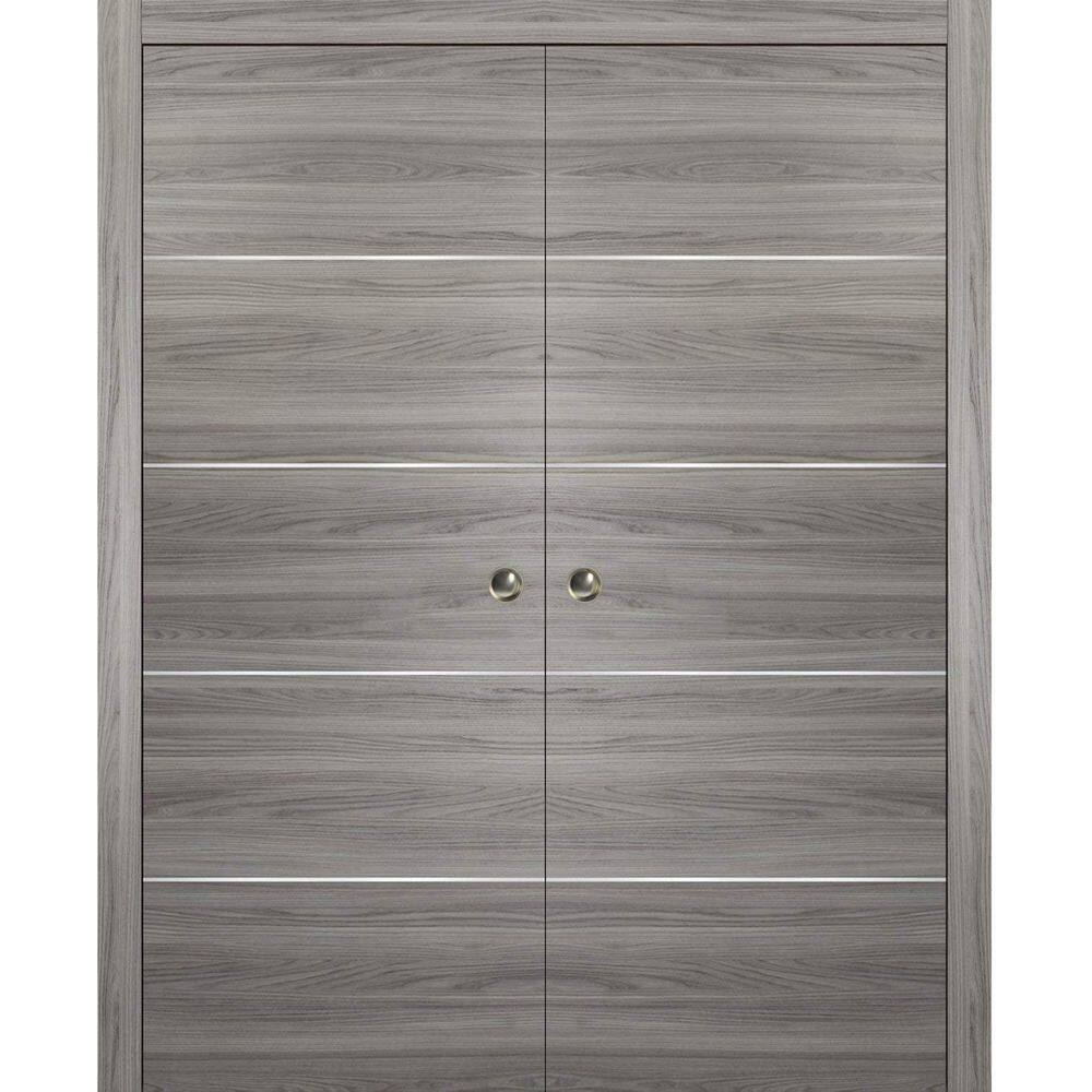 Sartodoors Planum 0020 60 in. x 80 in. Flush Ginger Ash Finished ...
