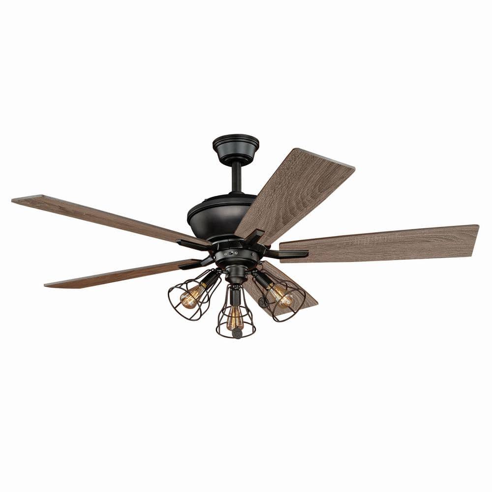VAXCEL Clybourn 52 in. Bronze, Driftwood-Dark Maple Blades, Indoor ...