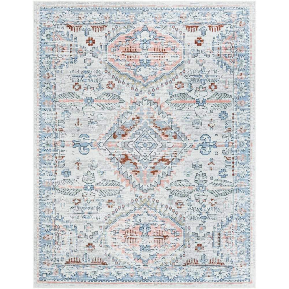 Unique Loom Kamala Washable Oriental Ivory 7 ft. 10 in. x 10 ft. Area ...