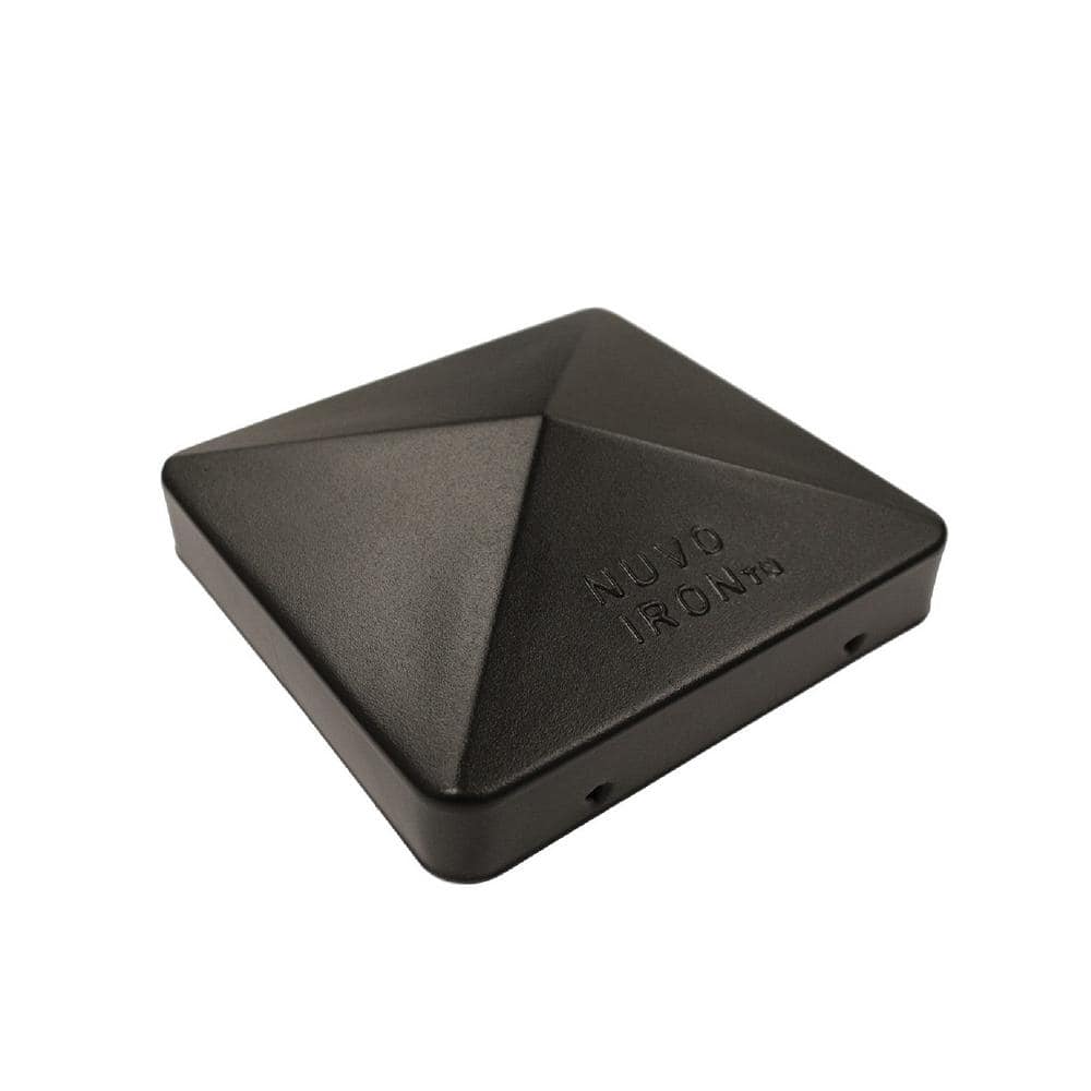 NUVO IRON Easy-Cap 6 in. x 6 in. Black Galvanized Steel Pyramid Post ...
