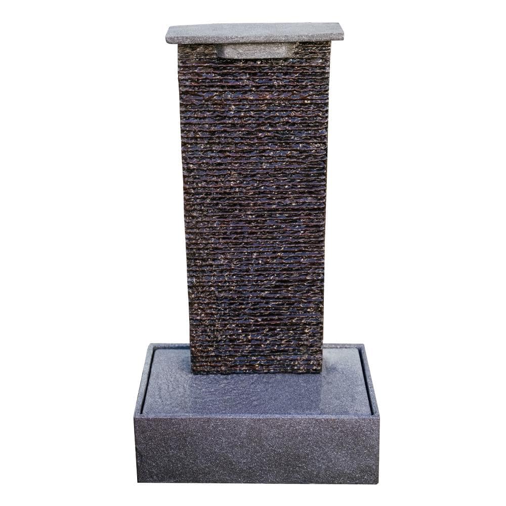XBRAND 32.5 in. Tall Freestanding Cascading Ridge Waterfall Fountain ...