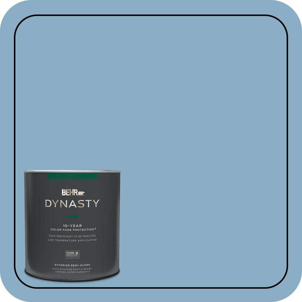 BEHR DYNASTY 1 qt. #S500-4 Chilly Blue Semi-Gloss Enamel Exterior Stain ...