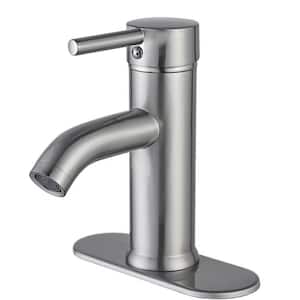 MTTCLE Single Handle Single Hole Bathroom Sink Faucet with Included Pop ...