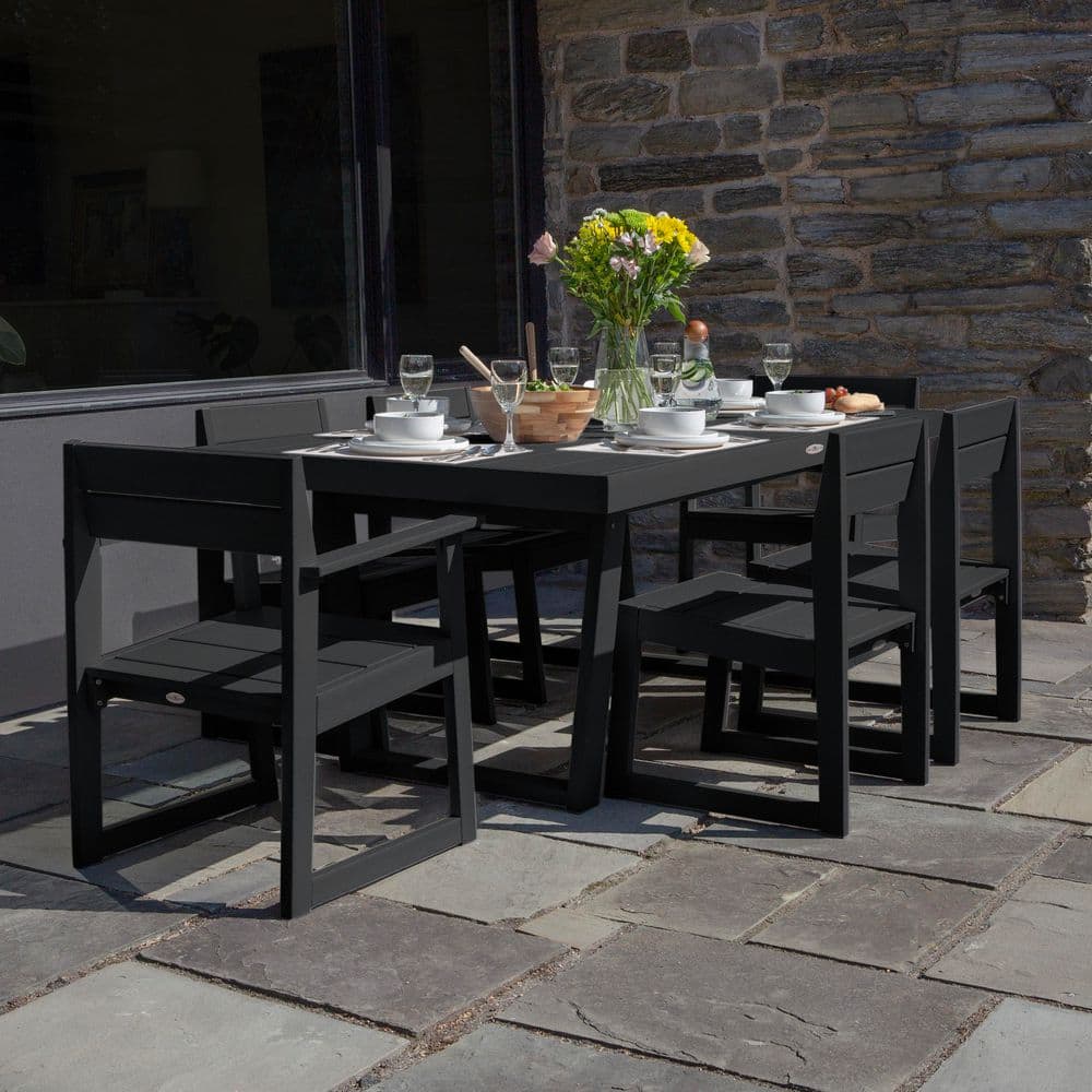 Highwood Haven Modern 7-Piece Recycled Plastic Outdoor Dining Set BV ...