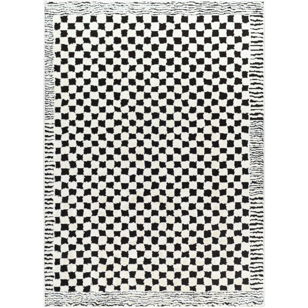 Livabliss Freud Black 5 ft. x 7 ft. Checkered Indoor Area Rug FEU2325 ...