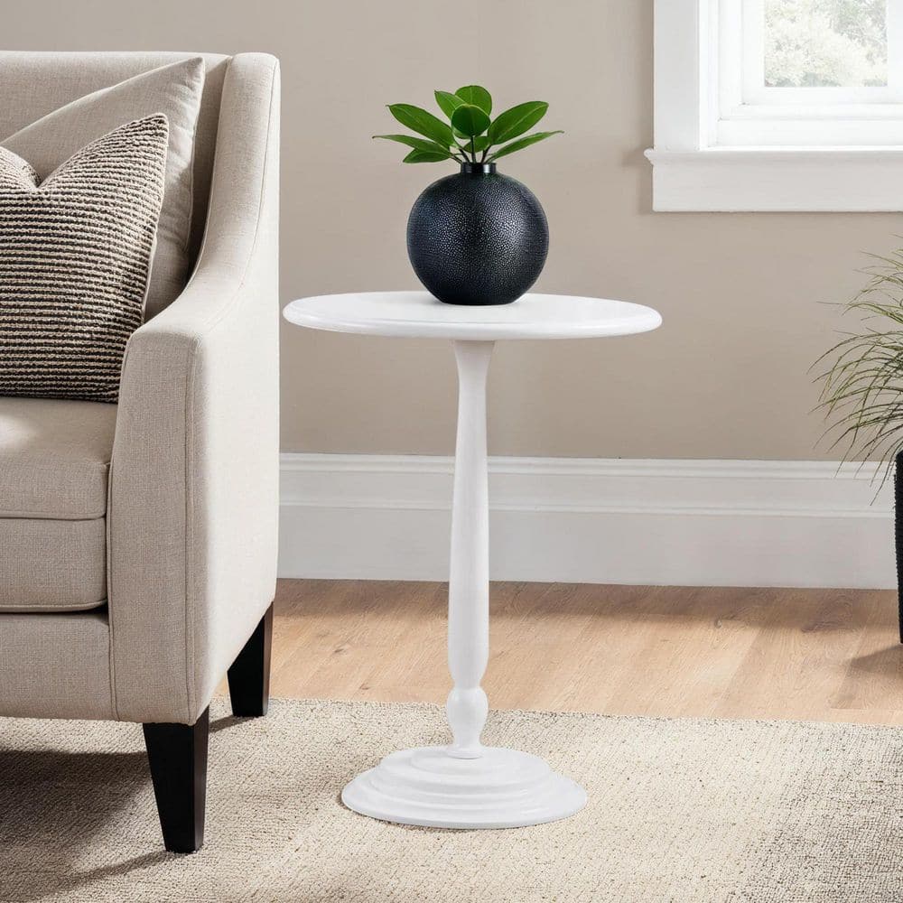 Convenience Concepts Classic Accents Amelia 18 in. White Round Wood ...