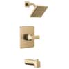 Delta Velum Gold 1-Handle Wall Mount Tub and Shower Trim Kit in ...