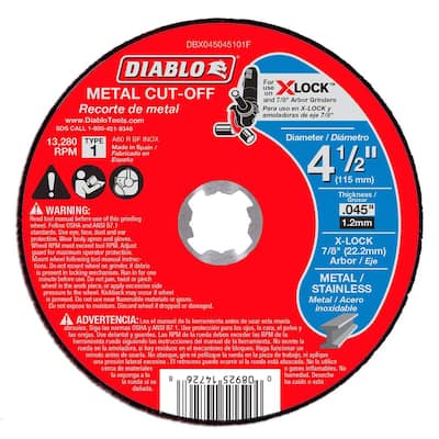 DIABLO 4-1/2 in. Type 27 Metal Grinding Disc for X-Lock and 7/8 in ...