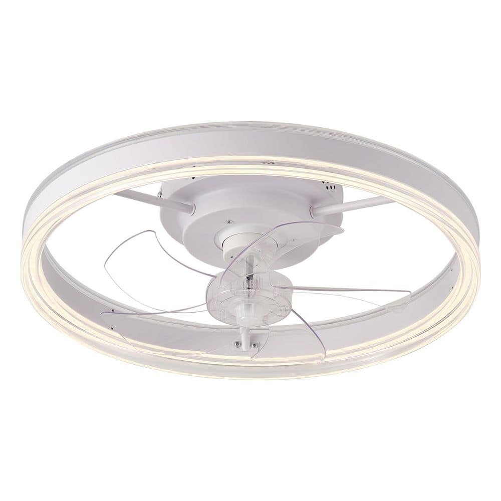 OLUZO 20 in. Smart Indoor Low Profile Ceiling Fan with 6-Speed Remote ...