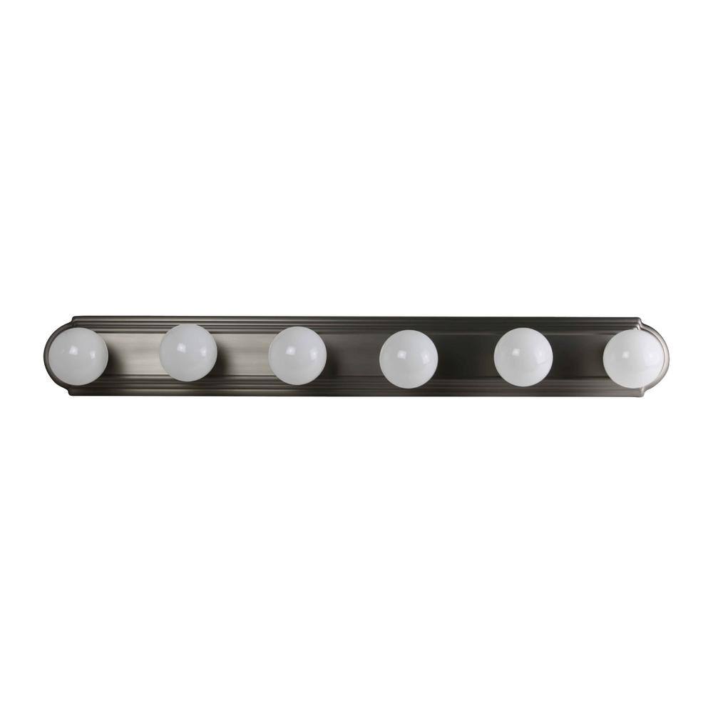 Sunlite 36 in. 6-Light Brushed Nickel UL Listed E26 Medium Base Globe ...