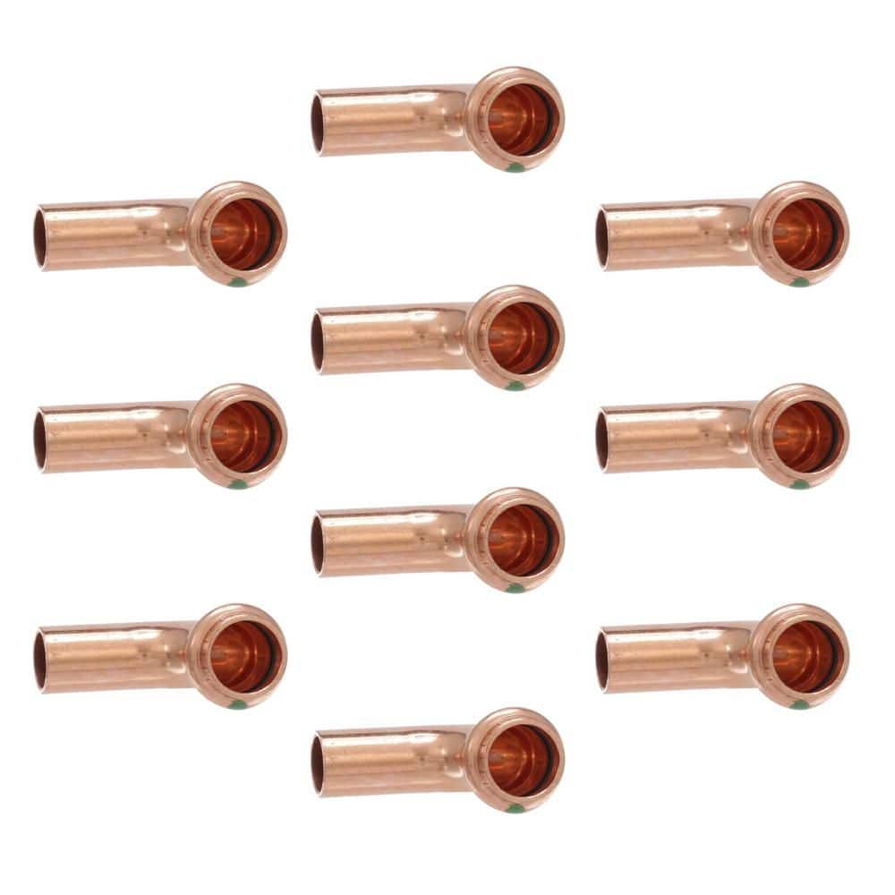 Viega ProPress 1/2 in. Press x 1/2 in. FTG Copper 90-Degree Street ...
