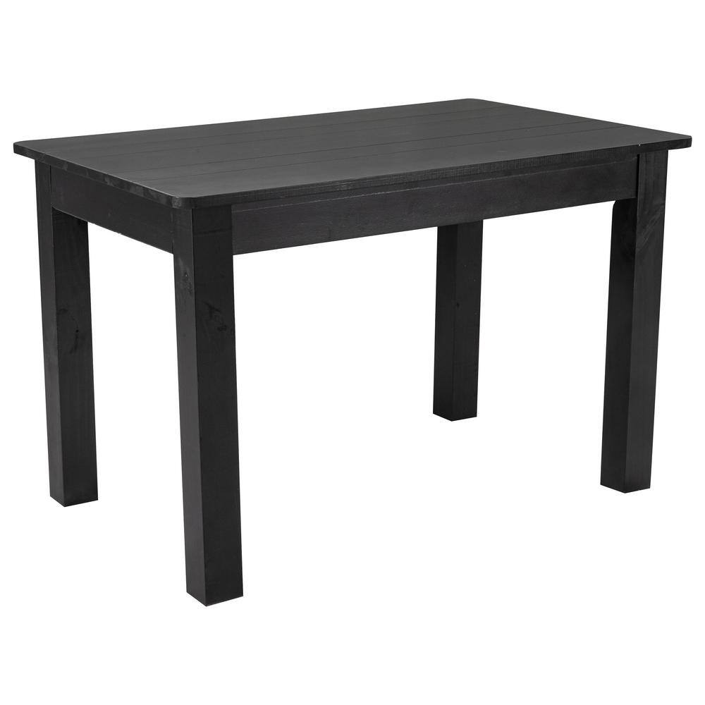 Reviews for TAYLOR + LOGAN Black Wash Wood 4-Leg Dining Table (Seats 4 ...