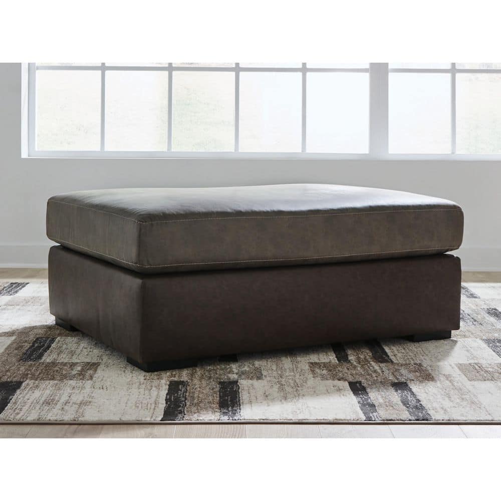 Signature DESIGN BY ASHLEY Helson Gray Faux Leather Rectangle Accent ...