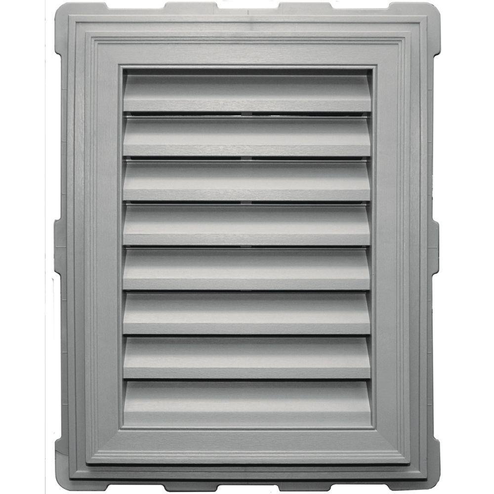 Builders Edge 20.2 in. x 26.2 in. Rectangular Gray Plastic Built-in ...