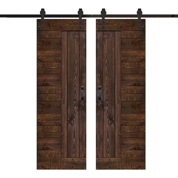 ISLIFE K Series 72 in. x 84 in. Brown/Walnut Finished Soild Wood Double ...