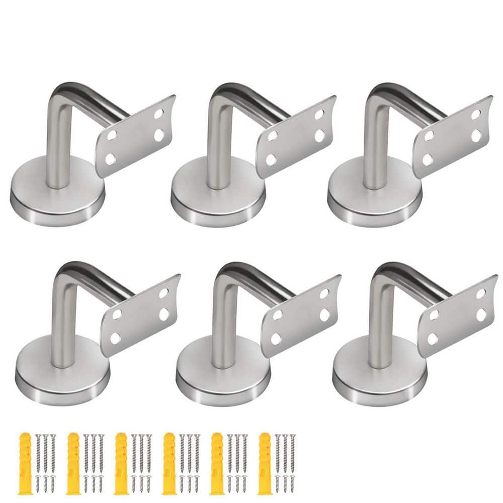NVNOO Stainless Steel Curved Handrail Brackets for Round Rails Home ...