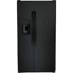 GE 23.0 cu. ft. Side by Side Refrigerator in Black, Standard Depth ...