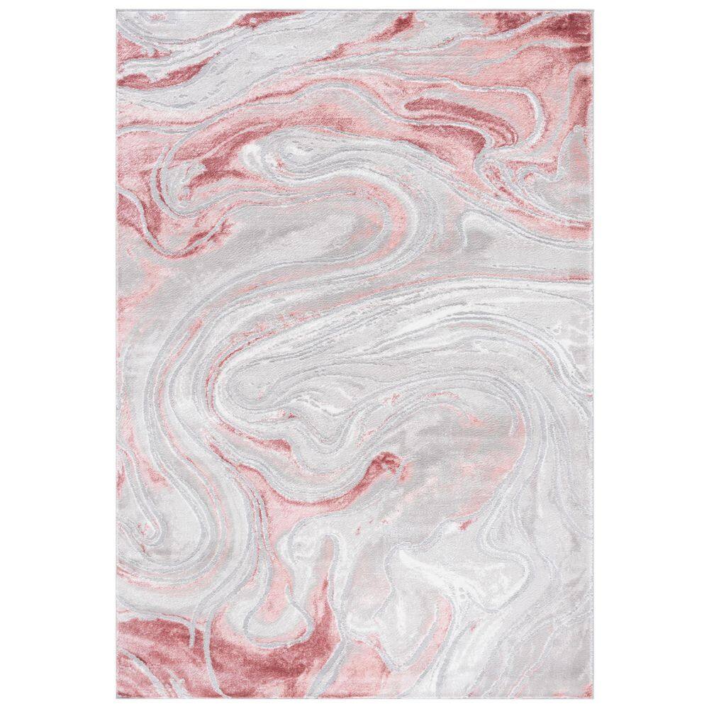 SAFAVIEH Meadow 3 ft. x 5 ft. Light Gray/Pink Granite Swirl Area Rug ...
