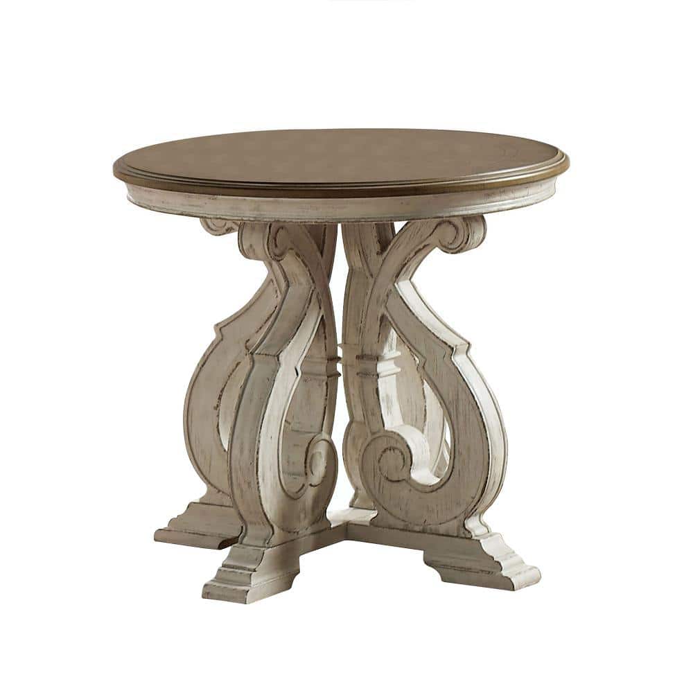 Furniture of America Myrtle Dark Oak and White Wash End Table IDF ...