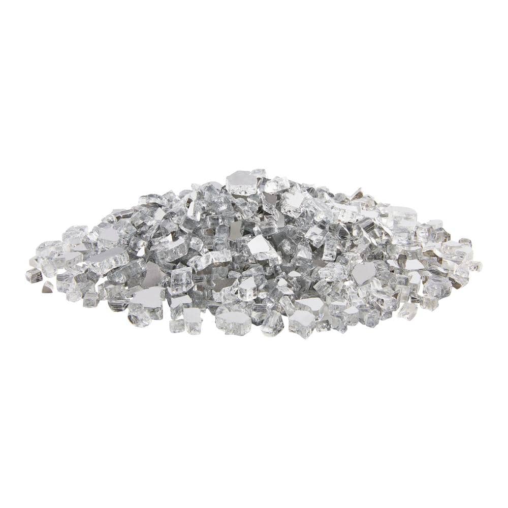 Hampton Bay 1/4 in. 10 lbs. Silver Reflective Tempered Fire Glass ...
