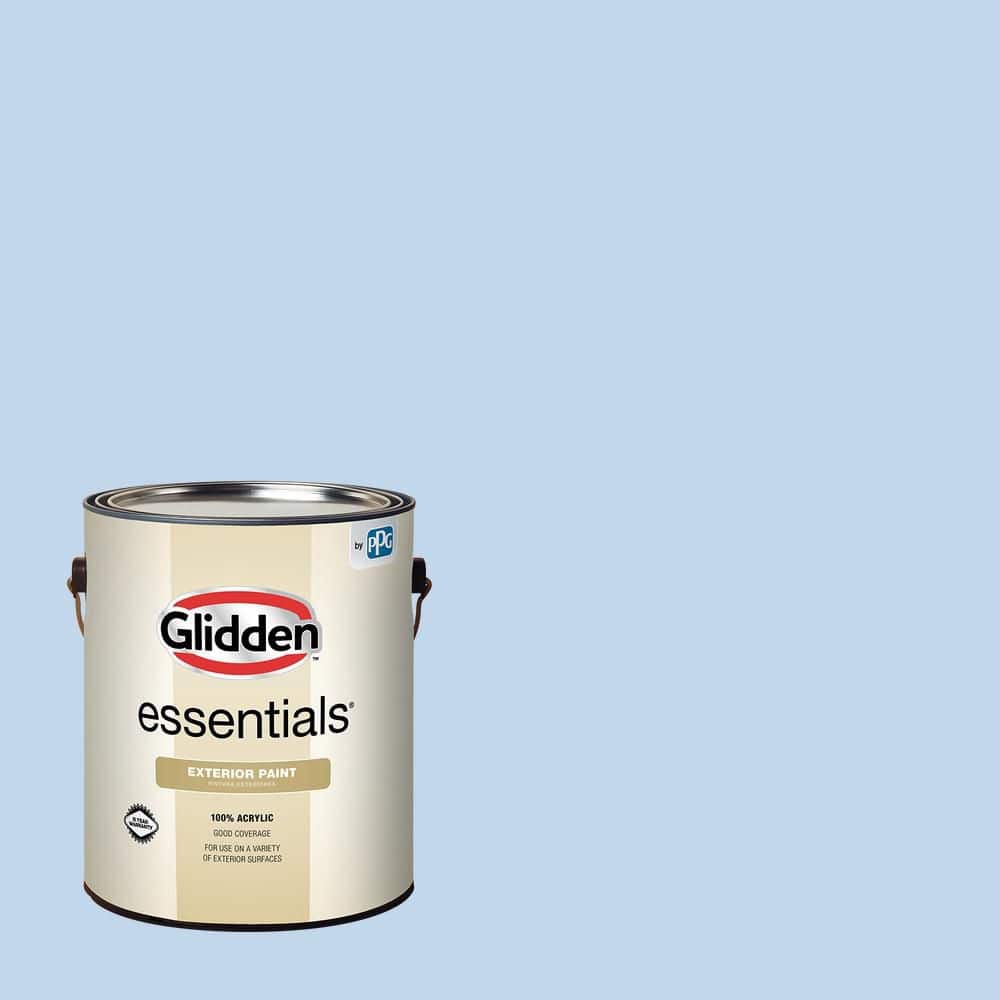 Glidden Essentials 1 gal. PPG1242-2 Touch Of Blue Satin Exterior Paint ...