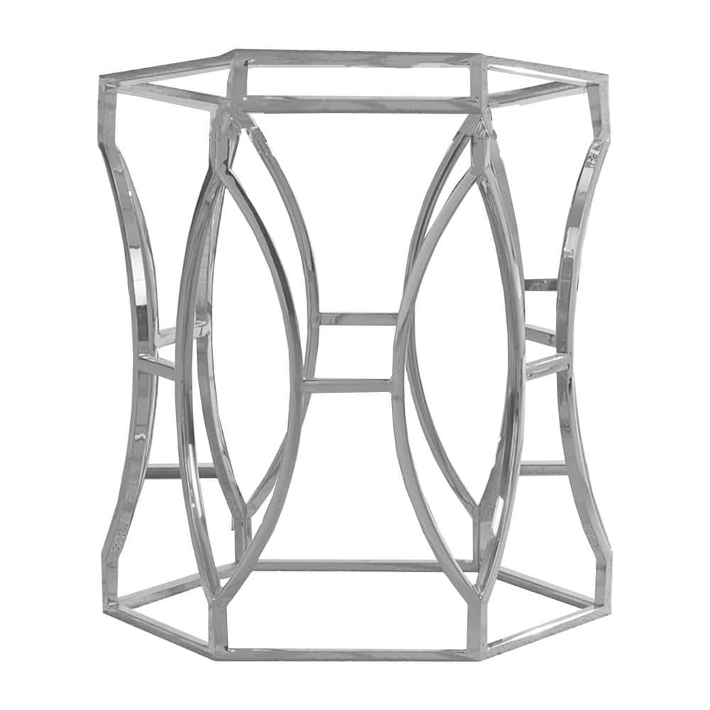 Best Master Furniture Laurie 28 in. W Silver Round Dining Table Base ...