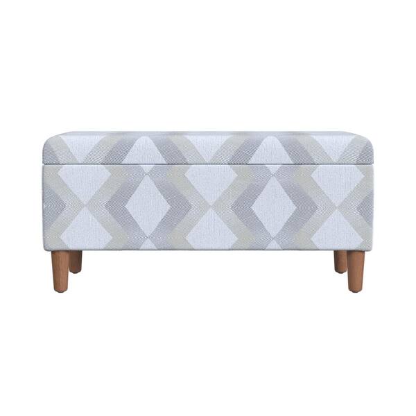 Homepop Malmo Natural Woven Geo 36 in. Bedroom Bench Backless with ...