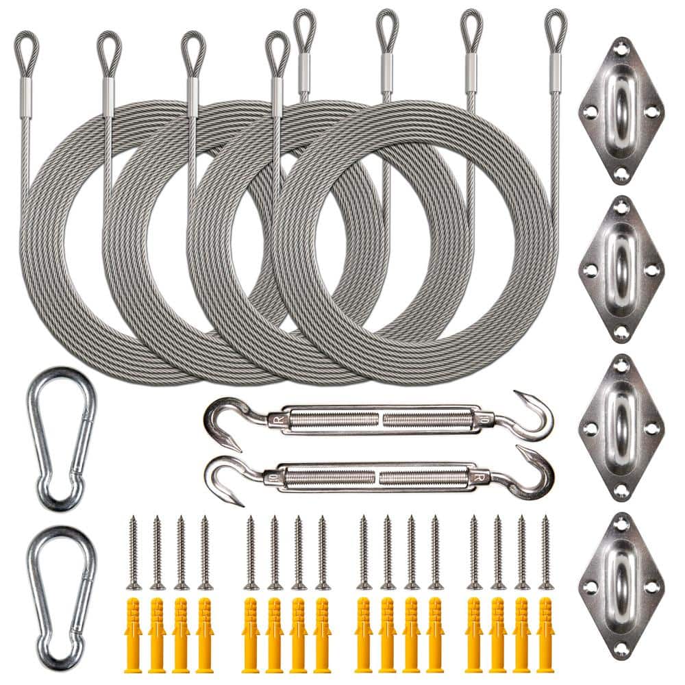 Sail Shade Hardware Kit 48ft Stainless Steel Cable Kit For Shade Sails ...