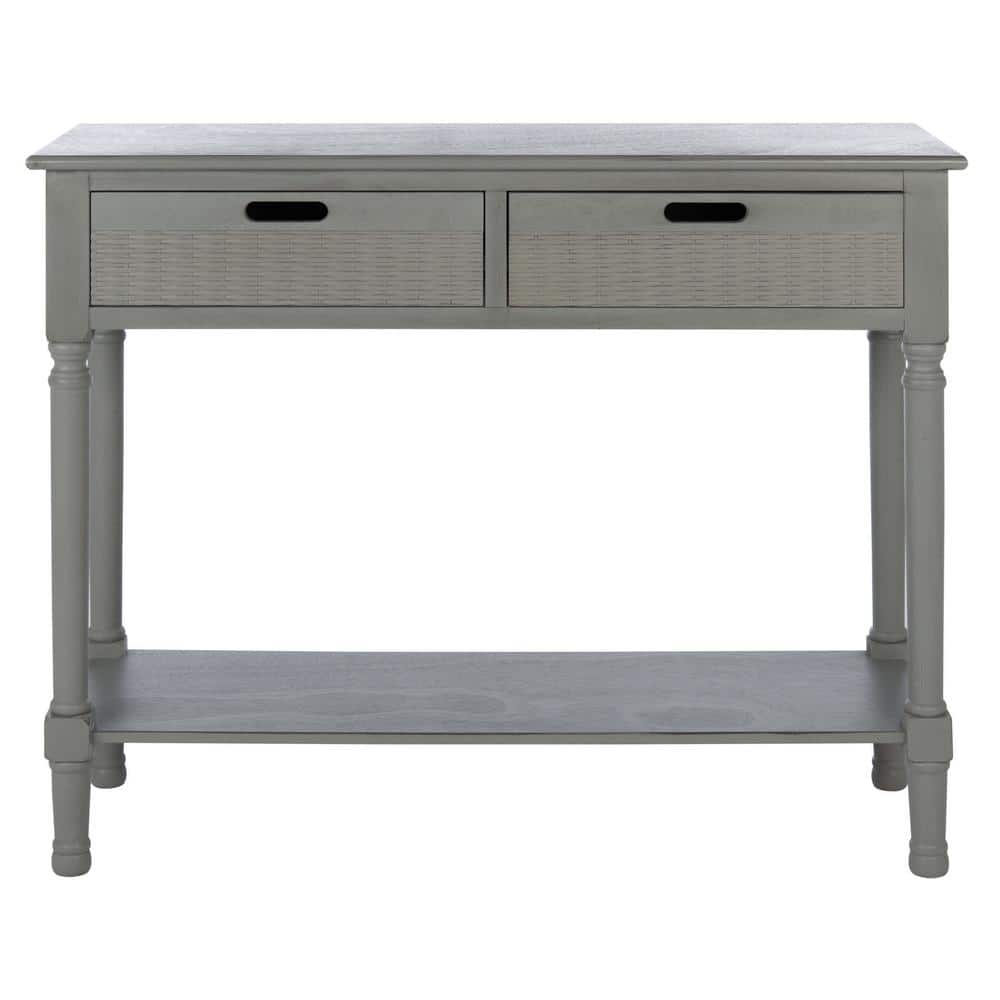 SAFAVIEH Landers 2-Drawer Rustic Gray Wood Console Table CNS5710E - The ...