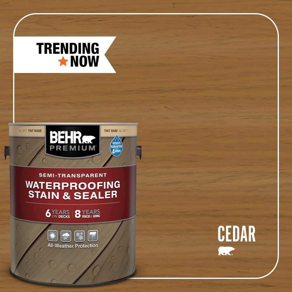 BEHR PREMIUM 1 gal. #ST-146 Cedar Semi-Transparent Waterproofing ...