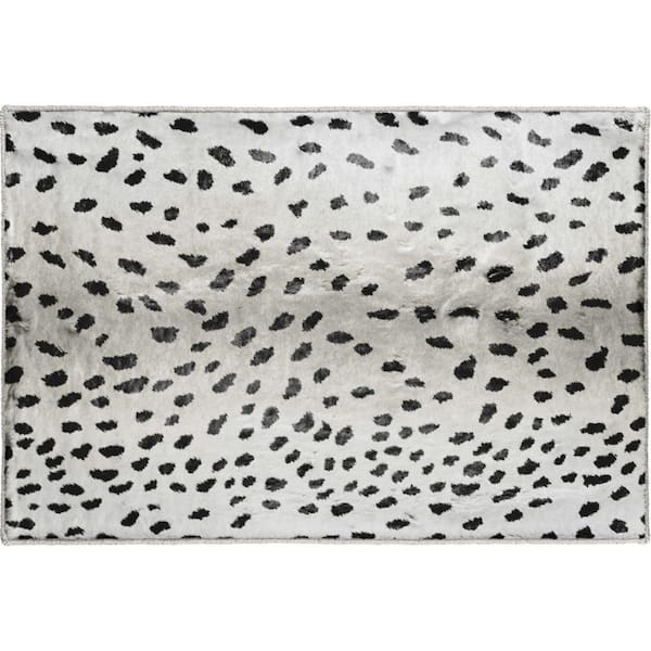 HomeRoots 2 X 3 Black Animal Print Runner Rug 2000491691 - The Home Depot
