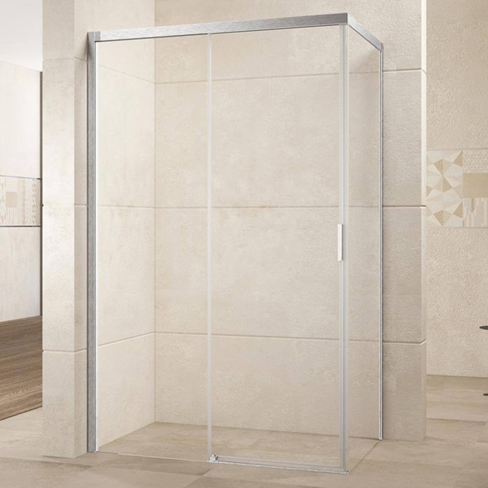 CASAINC 48 in. W x 76 in. H Bathroom Sliding Semi-Framed Shower Door ...